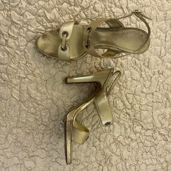 Shoes | Escada Golden Sandal Heels | Poshmark